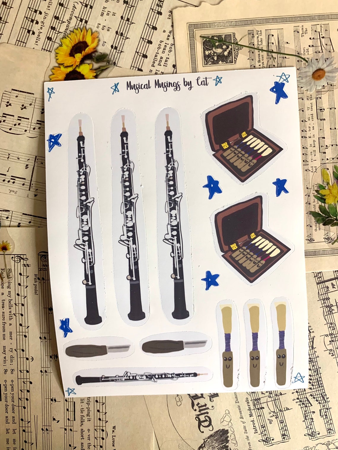 Oboe Sticker Sheets 2 Sheets - Etsy