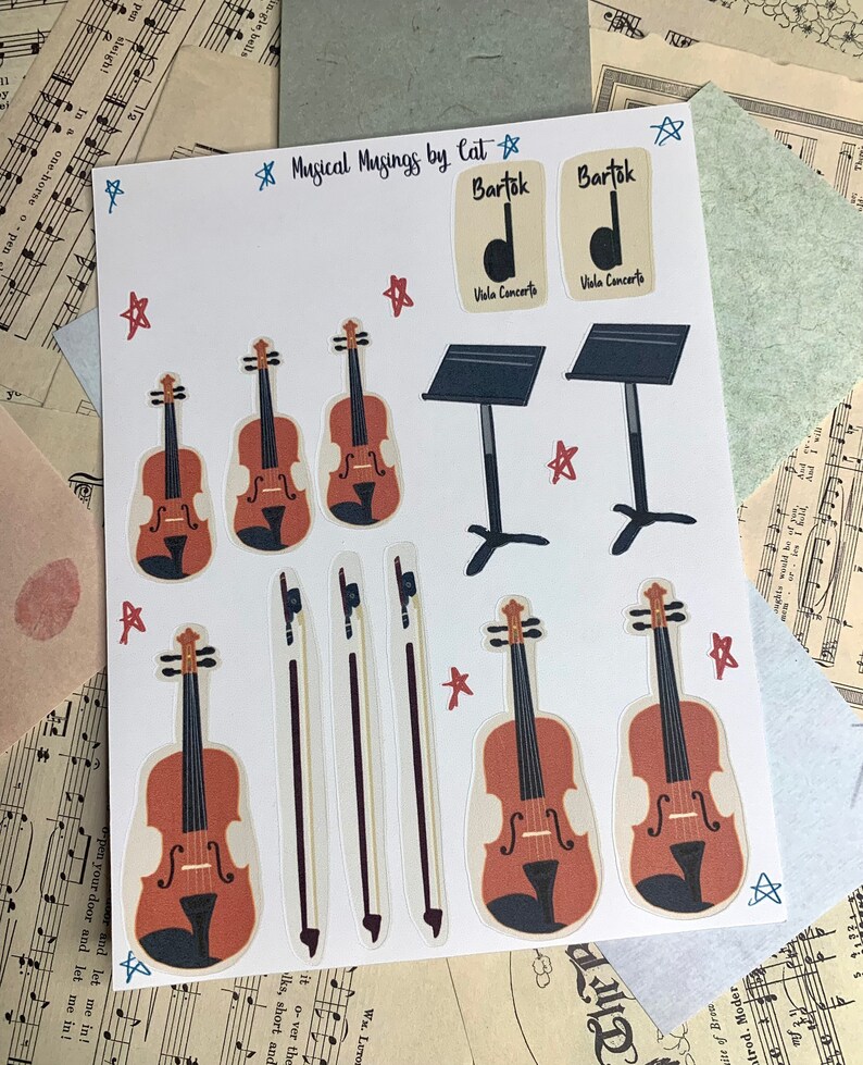 Viola Sticker Sheets (2 Sheets) - Etsy