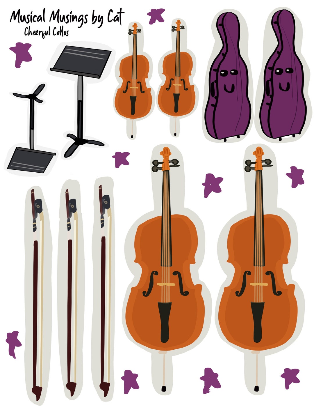 Cello Sticker Sheets - Etsy
