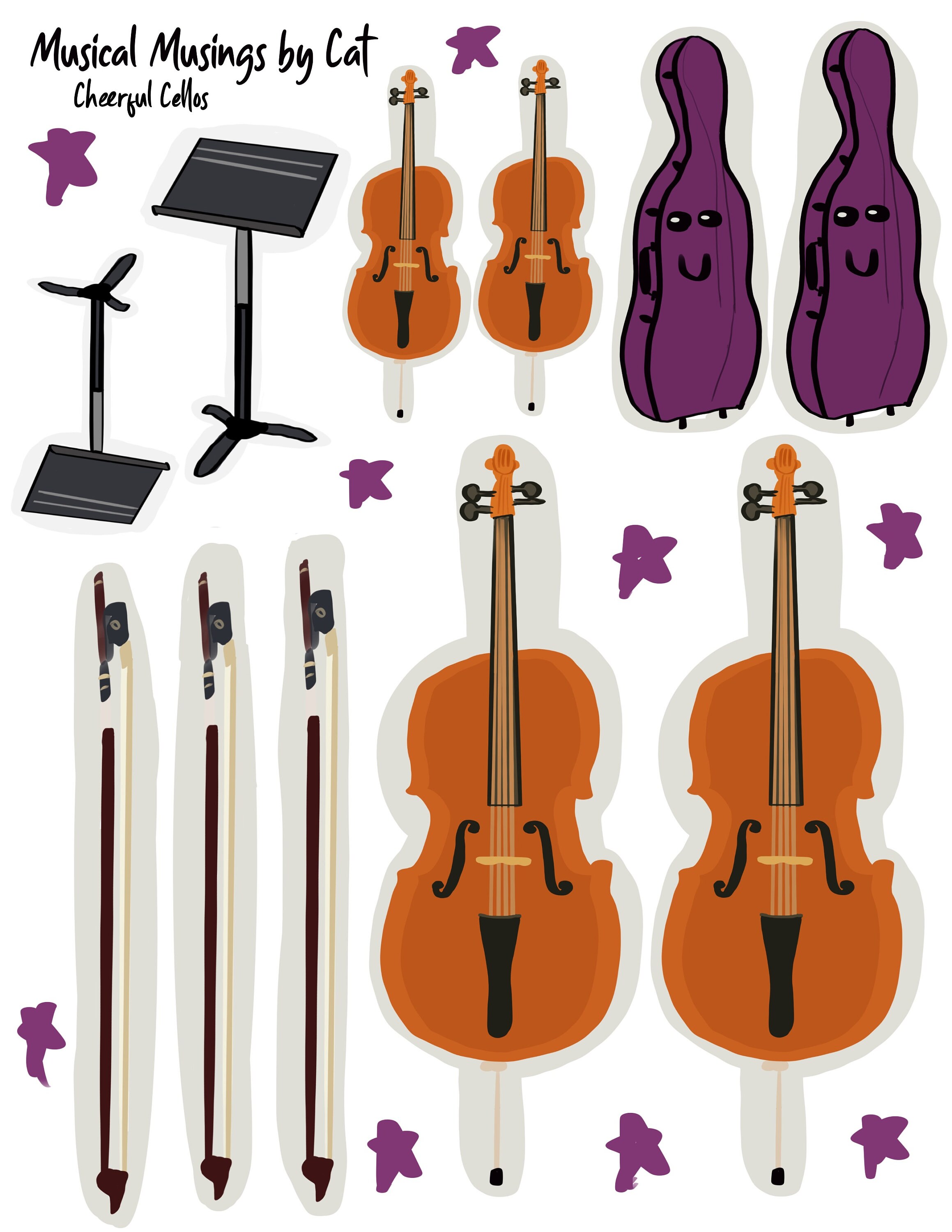 Cello Sticker Sheets - Etsy