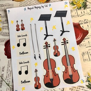 Violin Sticker Sheets (2 Sheets) - Etsy