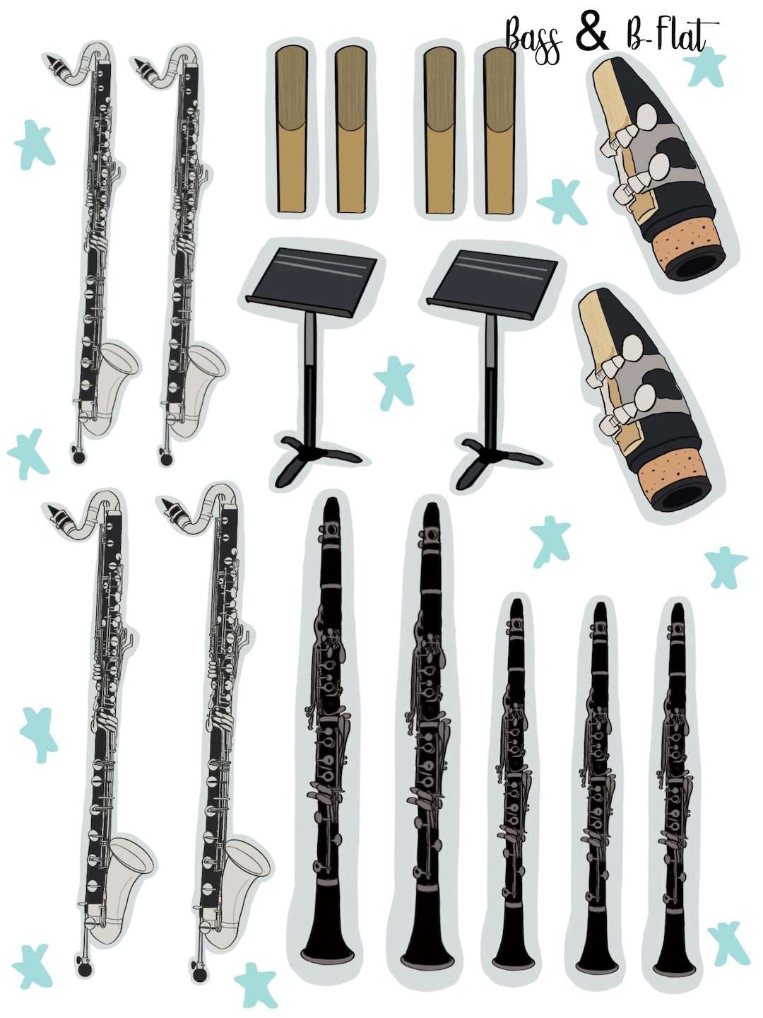 Cool Clarinet Sticker Sheets (2 Sheets) - Etsy