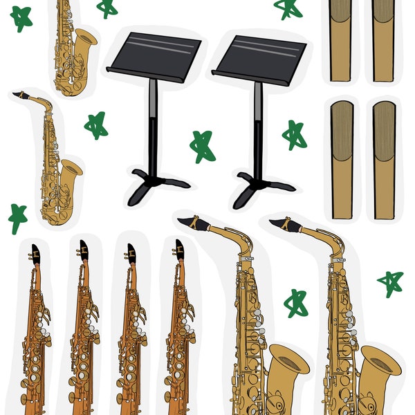 Saxophone Sticker - Etsy