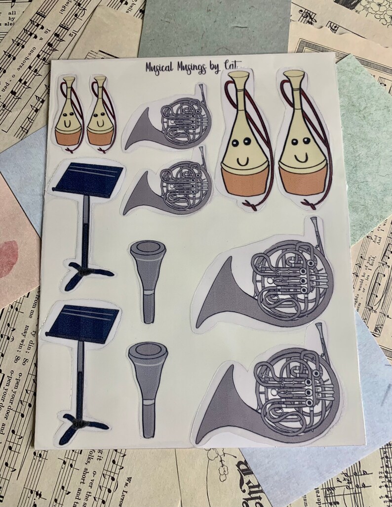 French Horn Sticker Sheets 2 Sheets - Etsy