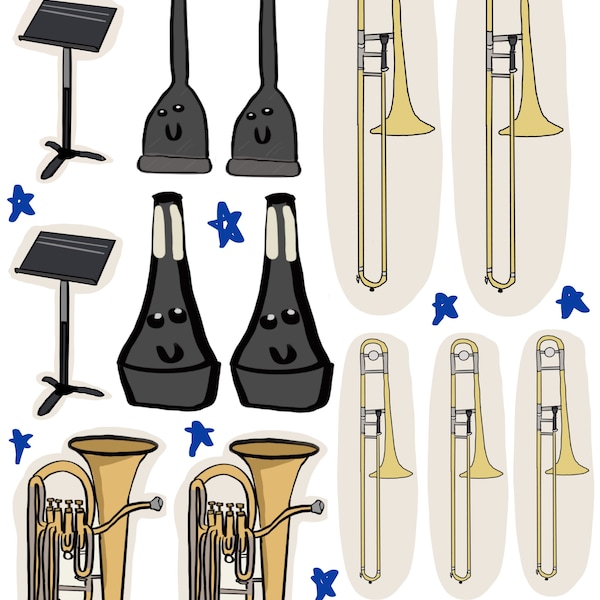 Trombone Stickers - Etsy