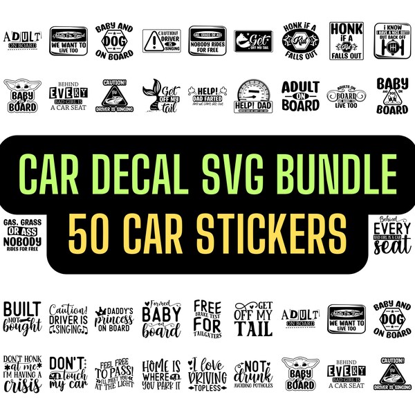 Car Decal Svg - Etsy