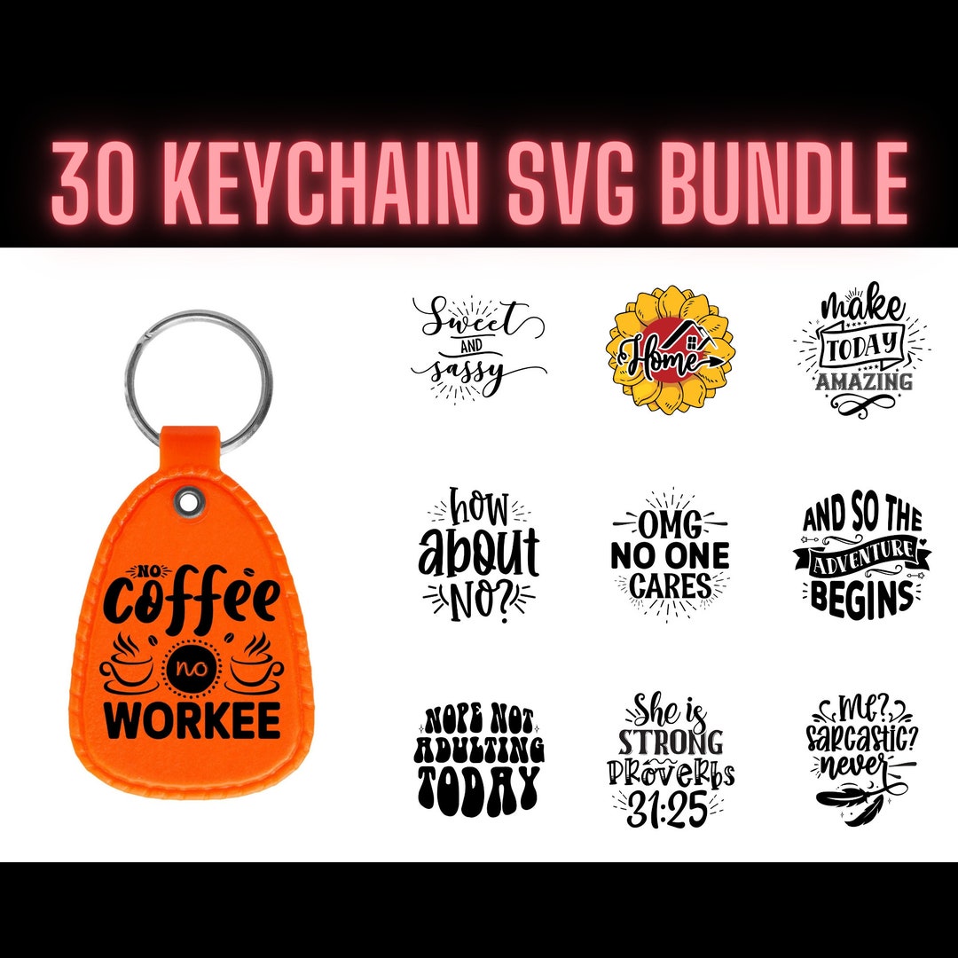 Key Chain Svg, Key Ring Svg, Key Fob Svg, Keychain Svg Bundle, 30 ...