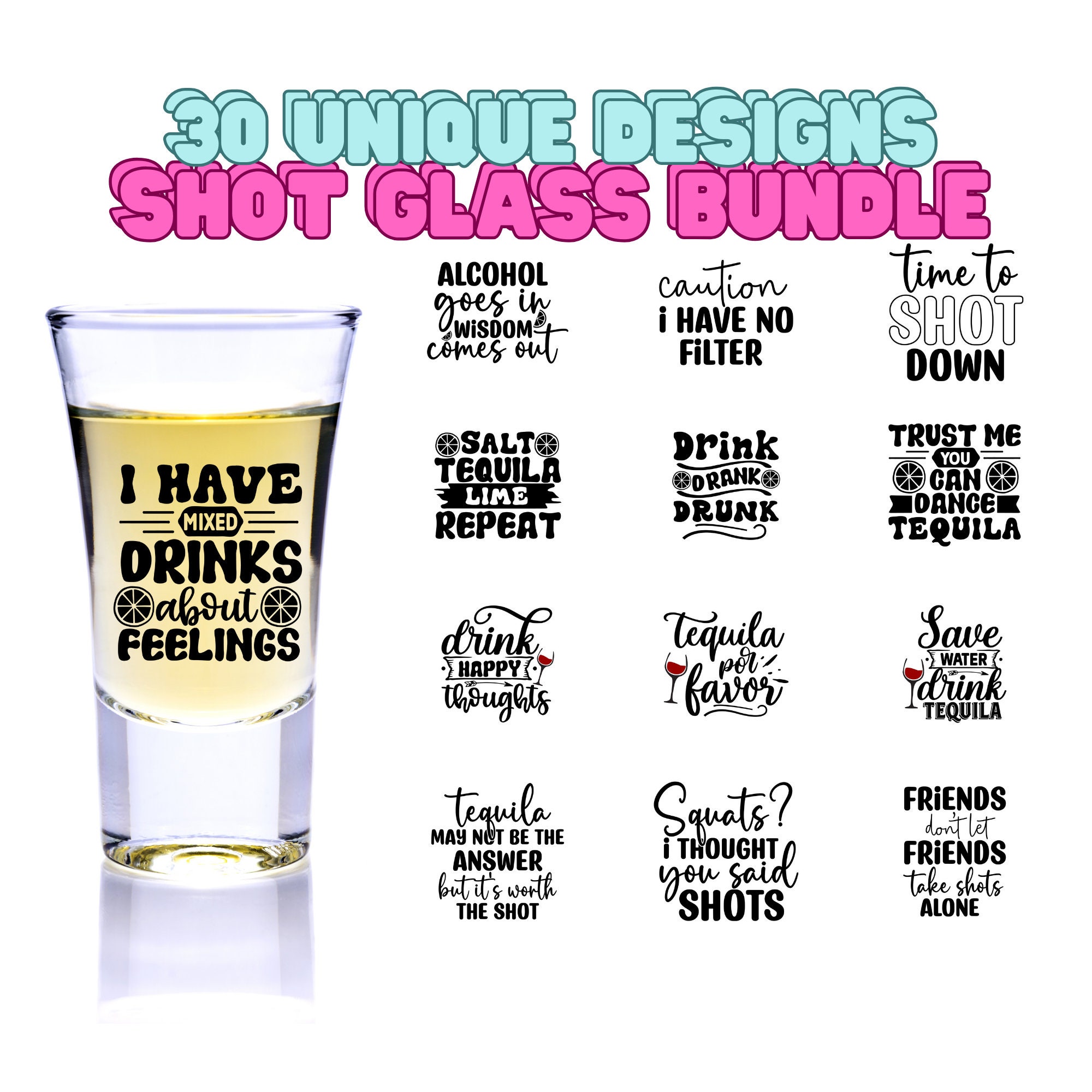 Shot Glass Quotes Svg Bundle, Alcohol Quotes Svg, Funny Sarcastic ...