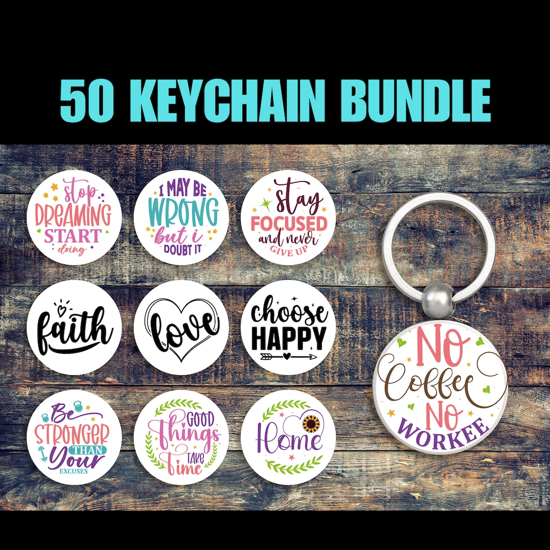 Funny Sarcastic Keychain Svg Bundle, 50 Unique Designs, Files for ...