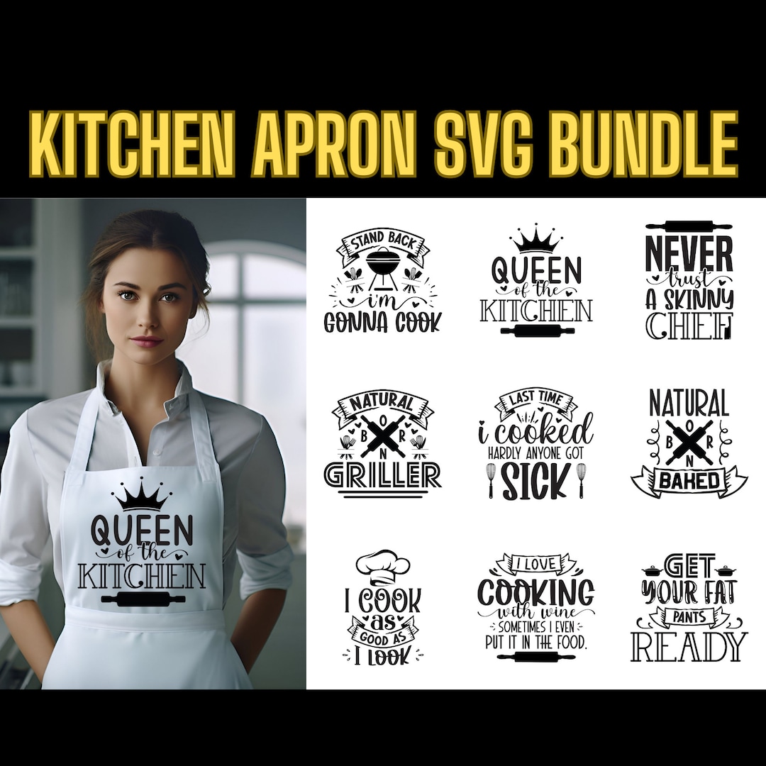 Funny Cooking Apron Svg Bundle, 10 Unique Designs, Files for Cricut ...