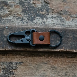 Leather Clip Keychain Handmade Leather Keychain EDC - Etsy