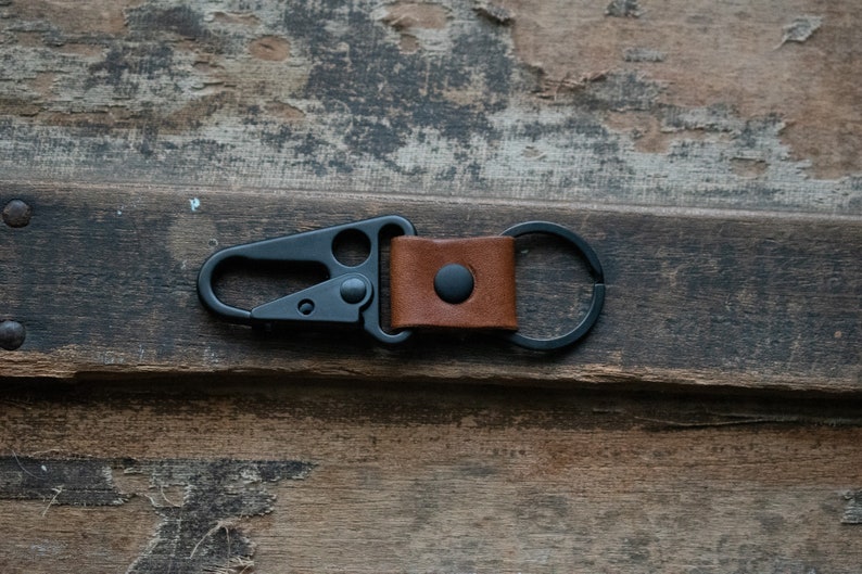Leather Clip Keychain Handmade Leather Keychain EDC - Etsy