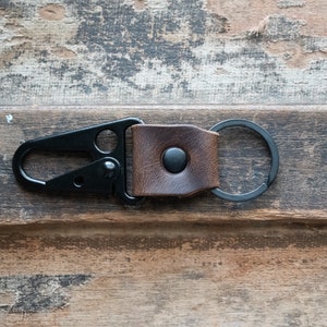 Leather Clip Keychain, Handmade Leather Keychain, EDC Keychain, Premium ...