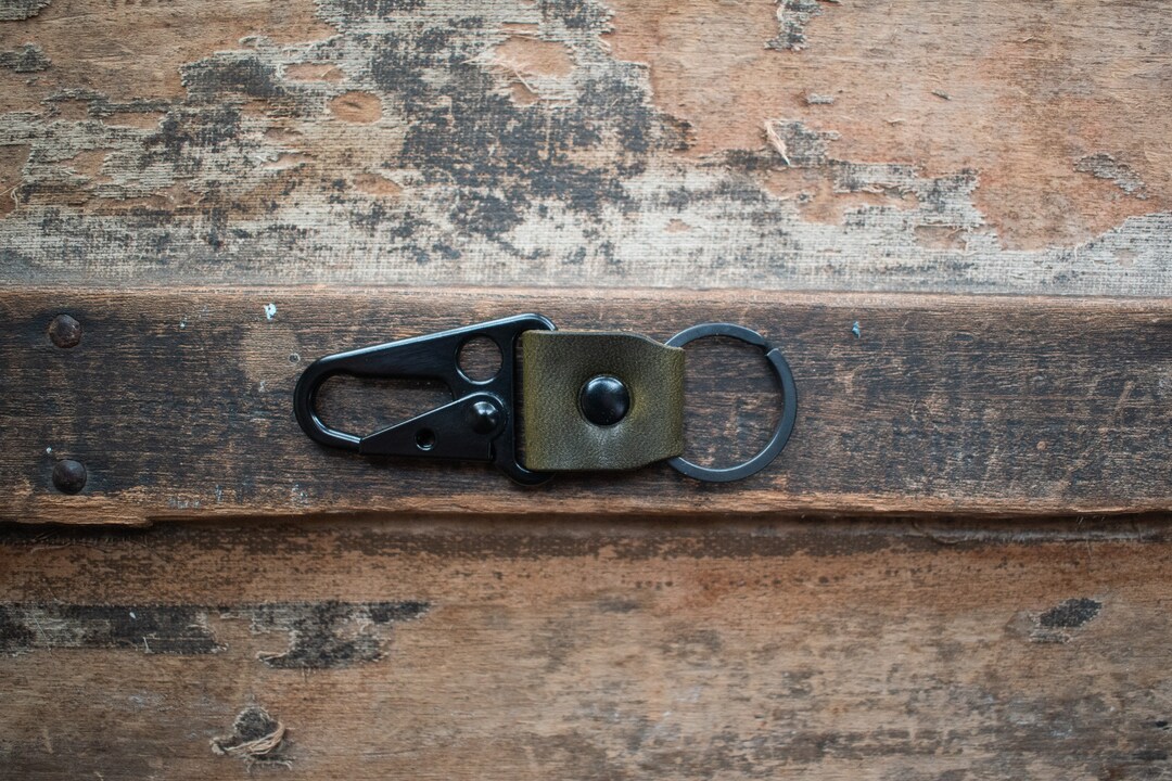 Leather EDC Keychain, Tactical Clip Key Fob, With HK Clip Carabiner ...