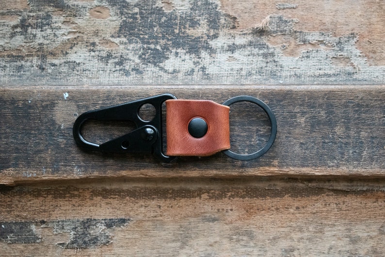 Leather EDC Keychain Tactical Clip Key Fob With HK Clip - Etsy