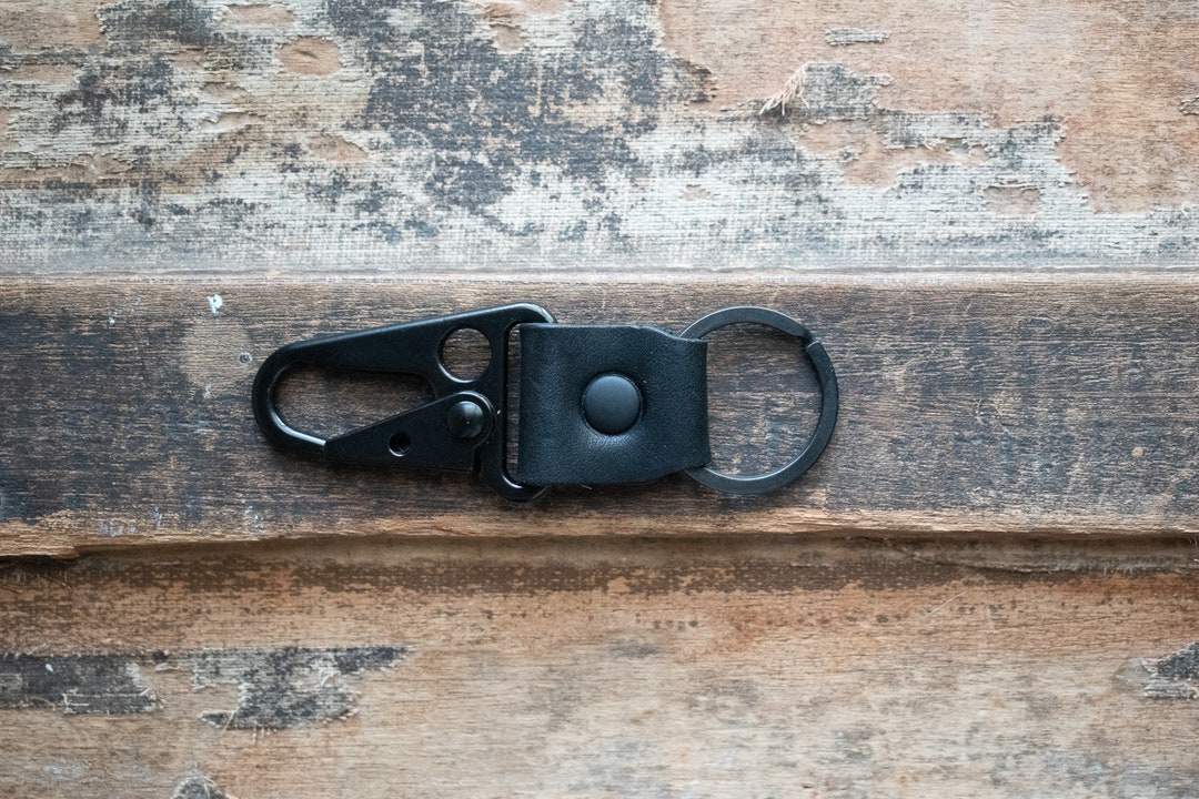 Leather EDC Keychain Tactical Clip Key Fob With HK Clip - Etsy