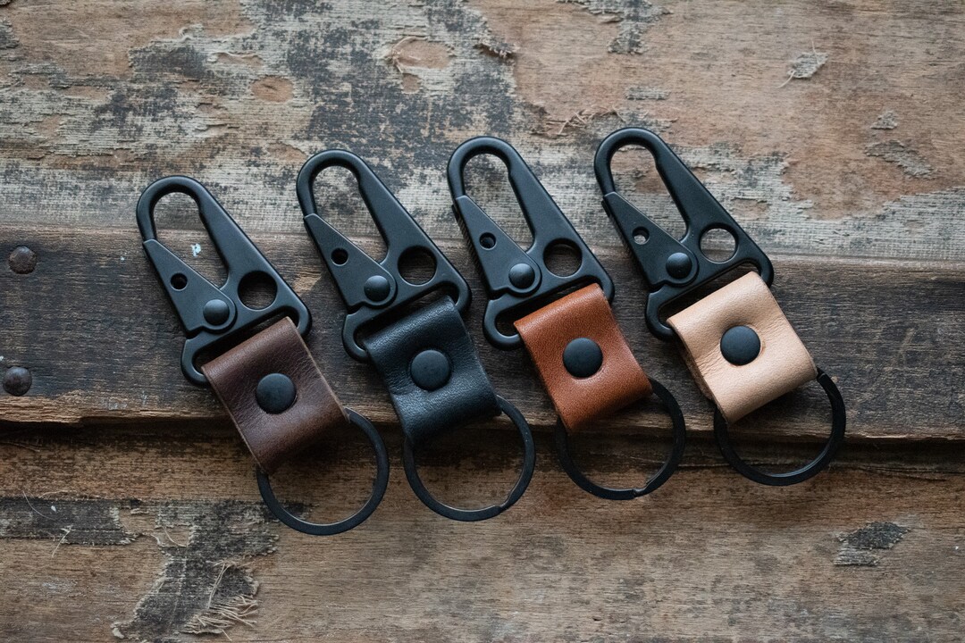 Leather Clip Keychain Handmade Leather Keychain EDC - Etsy