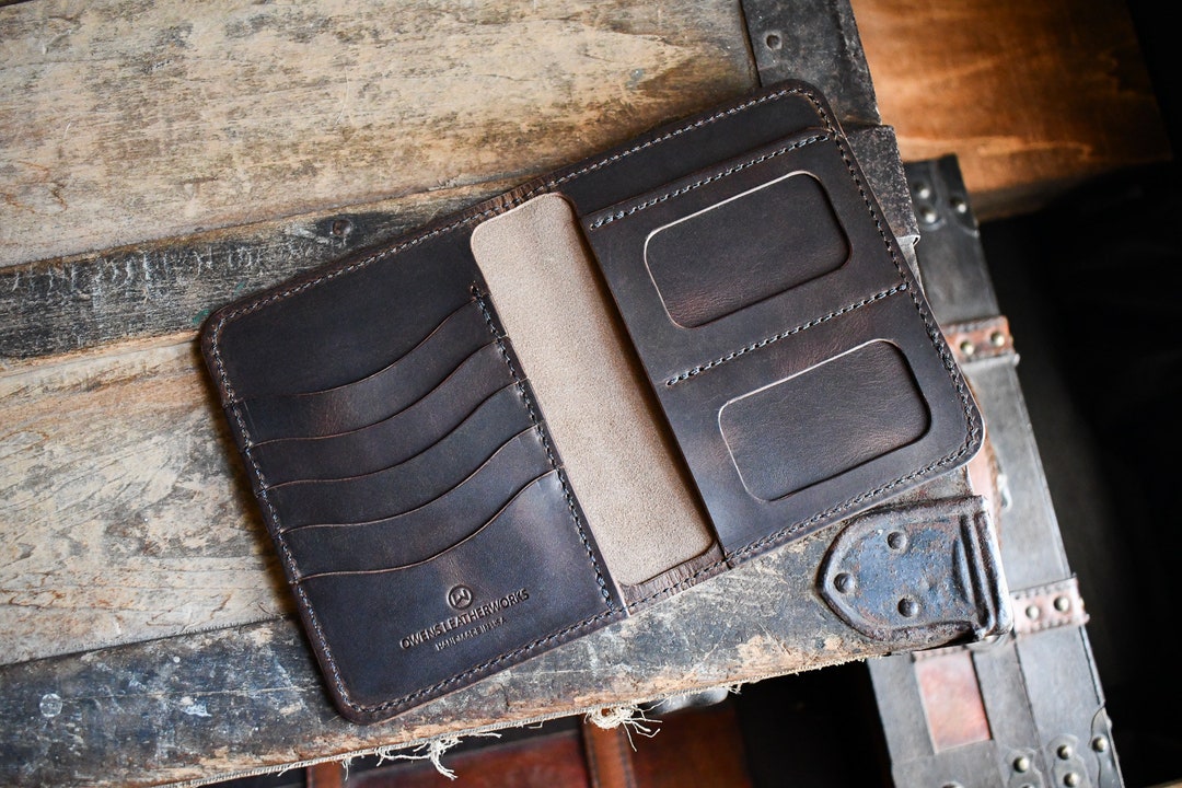 The Aviator- Handmade Horween Leather Pilot Travel Wallet, Personalized ...