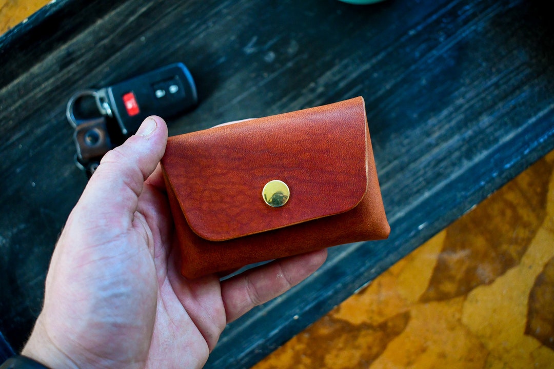 The Rodney - Handmade Horween Minimalist Card Wallet, Full Grain Snap ...