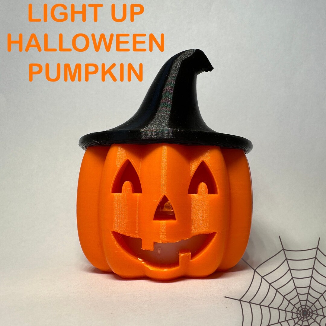 Halloween 3D Printed Jack O' Lantern Pumpkin With Light up Face for ...