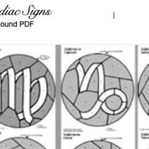 Zodiac Signs Stained Glass Patterns - Etsy