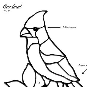 Cardinal Stained Glass Pattern - Etsy