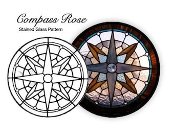 Rose Stained Glass Sidelight Design Pattern - Etsy