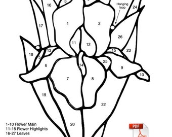 Iris Stained Glass Pattern .PDF Digital Instant Download Intermediate ...