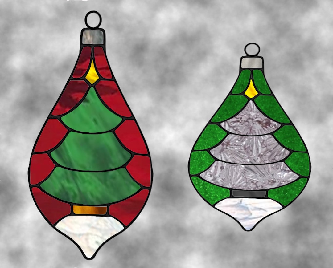 Christmas Tree Ornament Stained Glass Pattern - Etsy