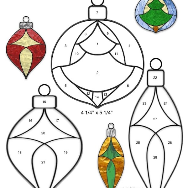 Stained Glass Ornaments Etsy
