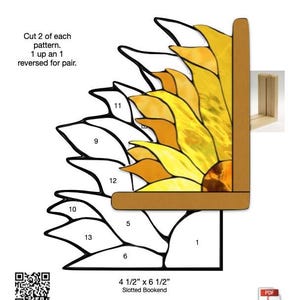 Sunflower Bookends Stained Glass Pattern - Etsy