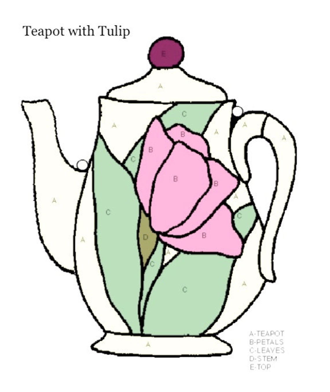 Teapot and Tulip Stained Glass Pattern - Etsy