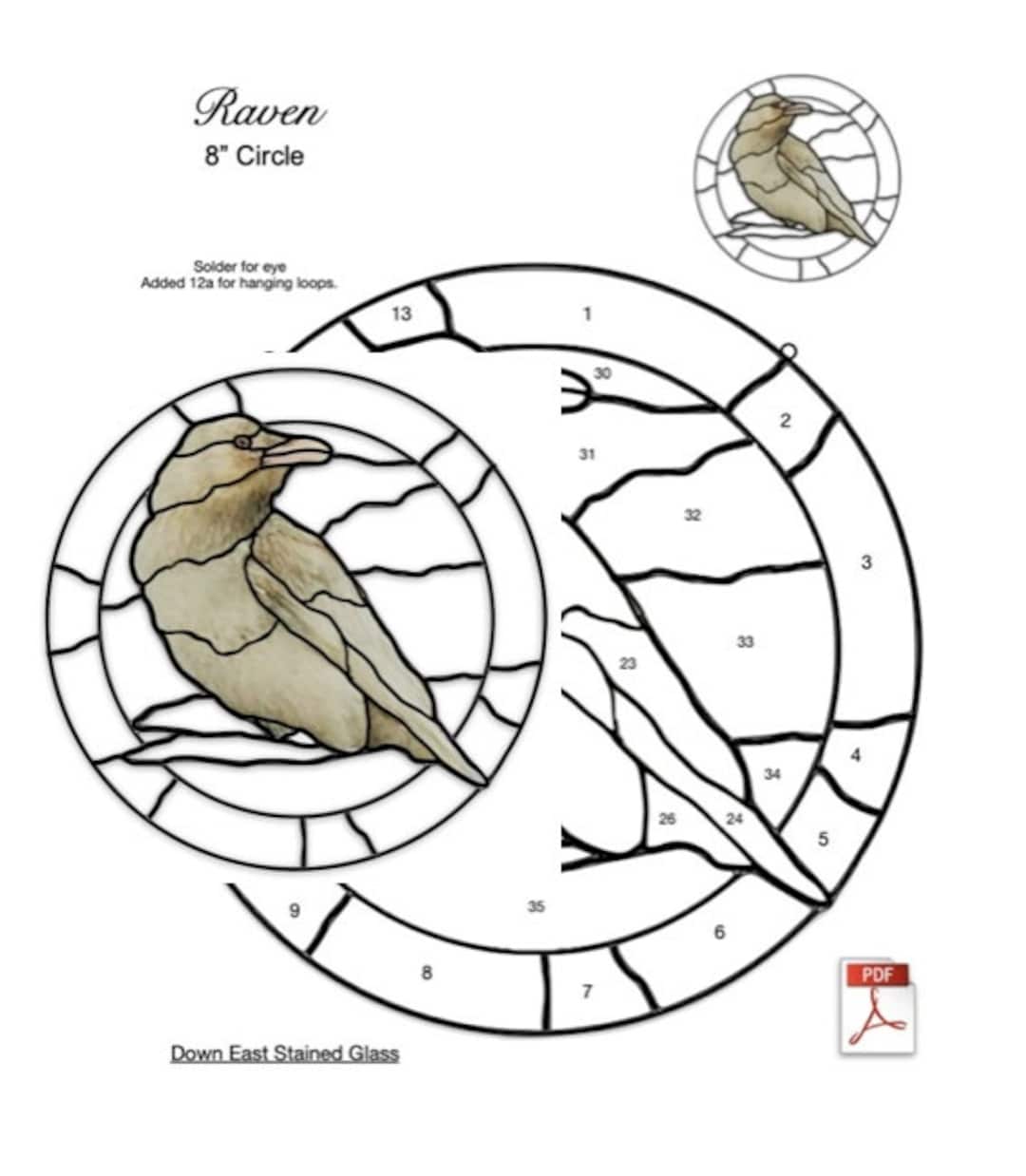 Raven Stained Glass Pattern PDF - Etsy