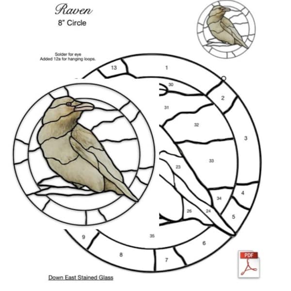 Stained Glass Raven - Etsy