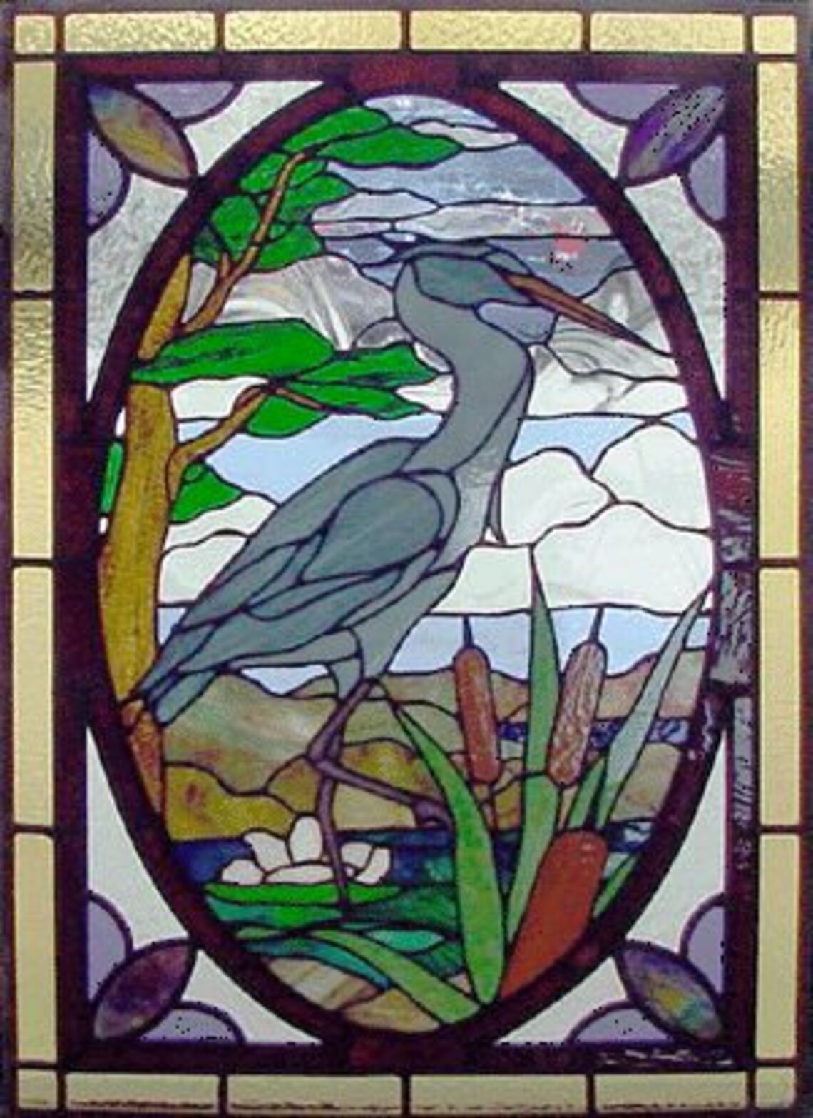 Egret 22x30 Stained Glass Pattern - Etsy