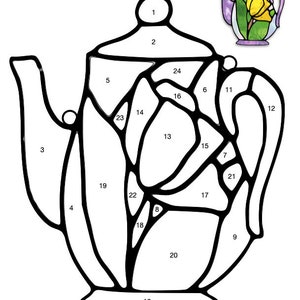 Teapot and Tulip Stained Glass Pattern - Etsy