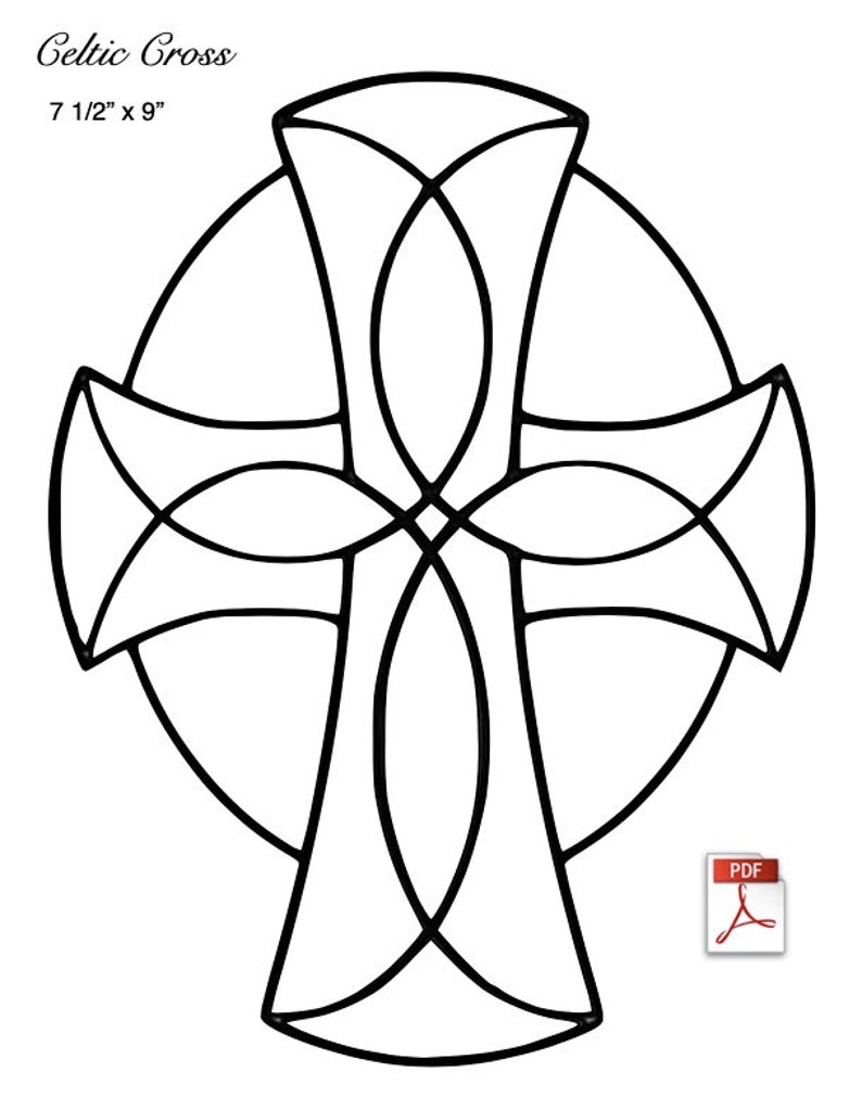 Celtic Cross Stained Glass Pattern PDF - Etsy