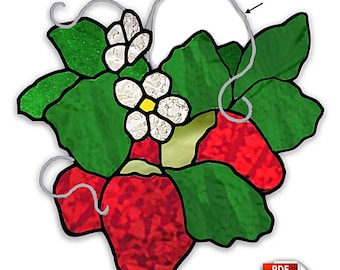 Stained Glass Strawberry Pattern, Digital Download, Strawberries Design ...