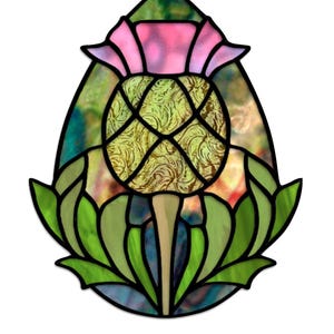 Thistle Teardrop Stained Glass Pattern - Etsy