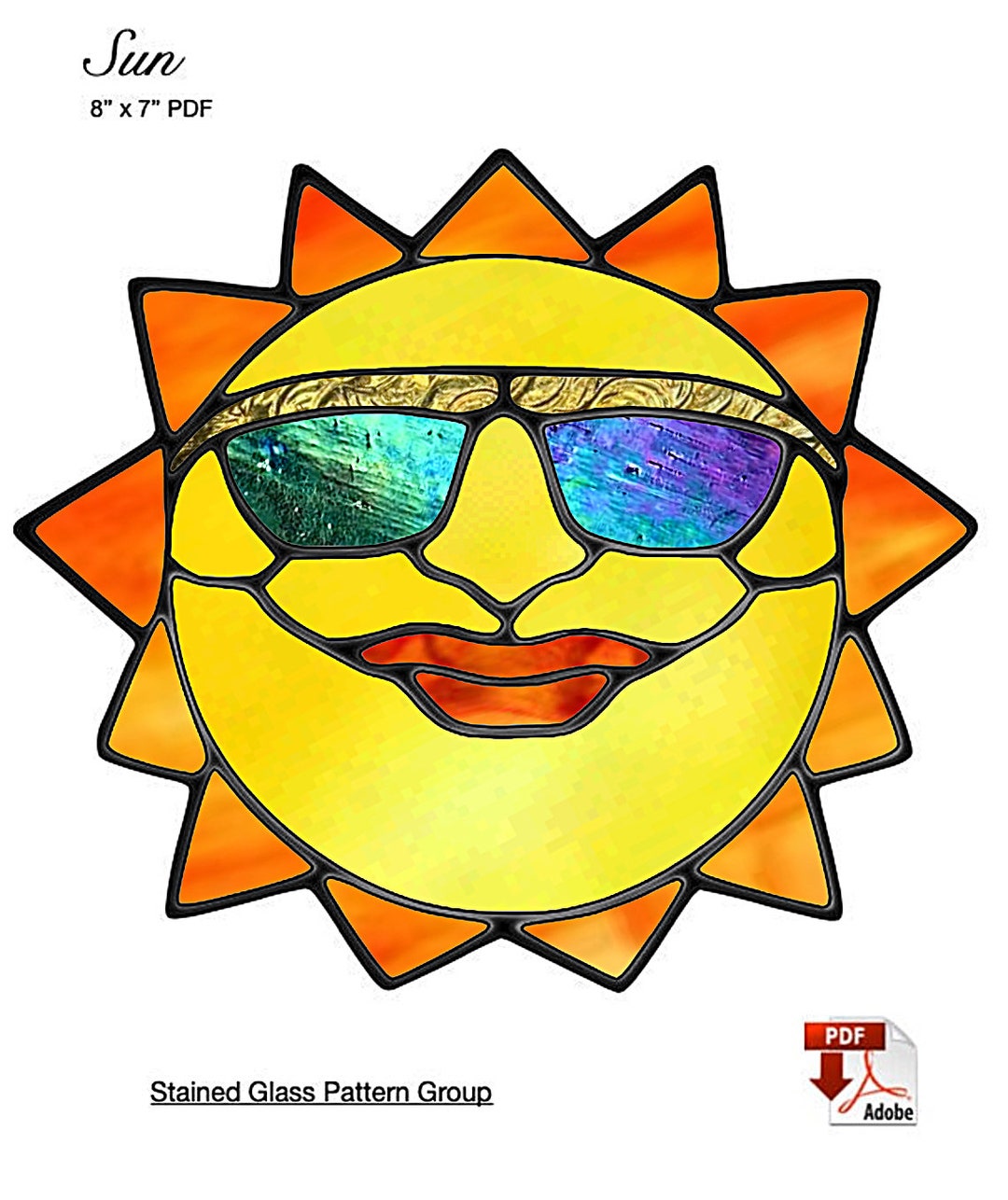 Sun Stained Glass Pattern - Etsy