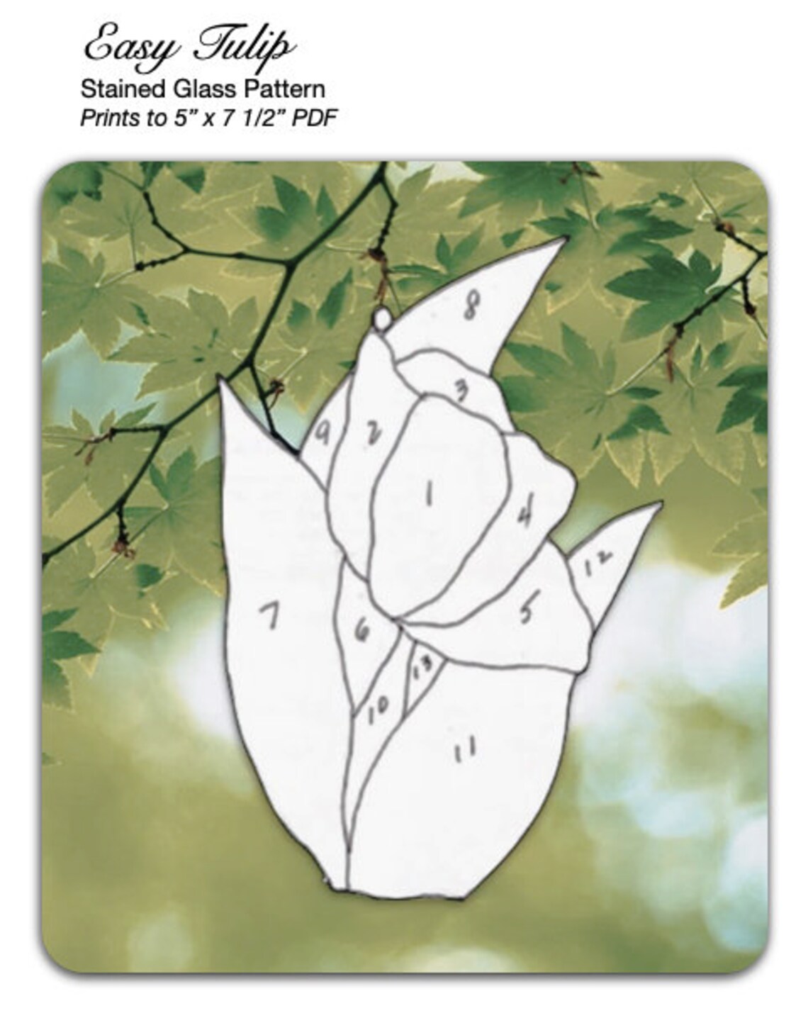 Easy Tulip Stained Glass Pattern | Etsy