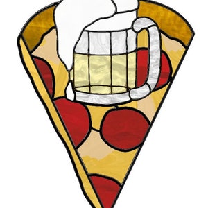 Pizza and Beer Stained Glass Pattern - Etsy