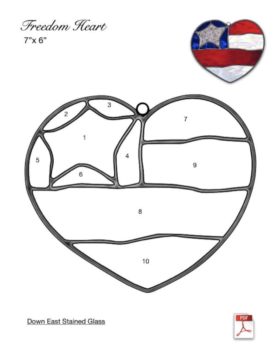 Freedom Heart Stained Glass Pattern - Etsy