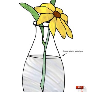 Black Eyed Susan in Milk Bottle Stained Glass Pattern PDF Download - Etsy