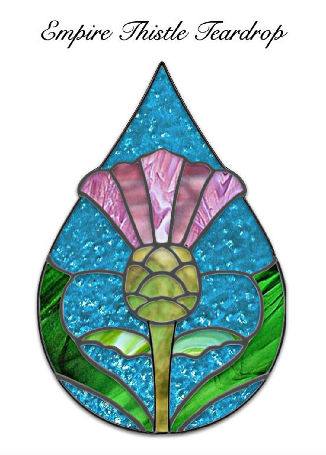 Empire Thistle Teardrop Stained Glass Pattern - Etsy