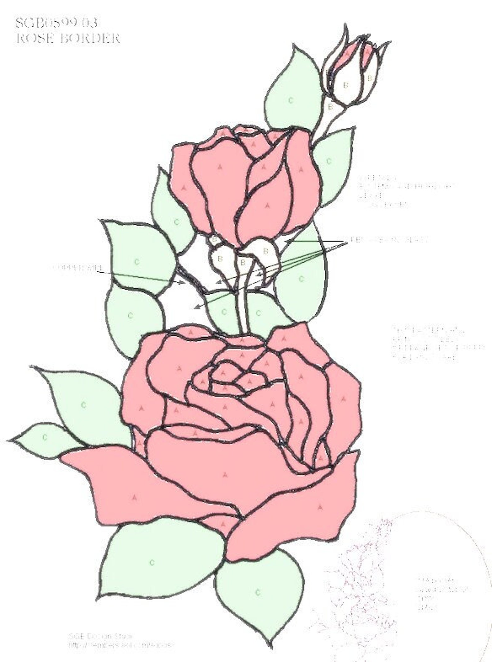 Rose Frame Stained Glass Pattern - Etsy