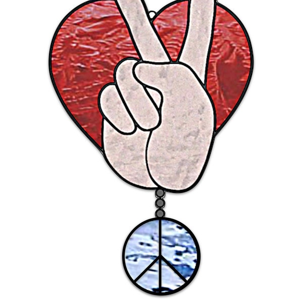 Heart Peace Sign - Etsy