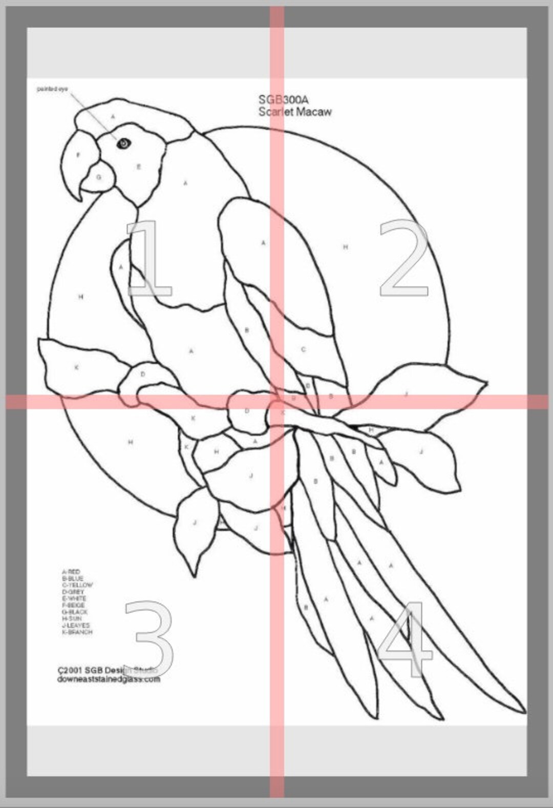 Red Macaw Stained Glass Pattern - Etsy