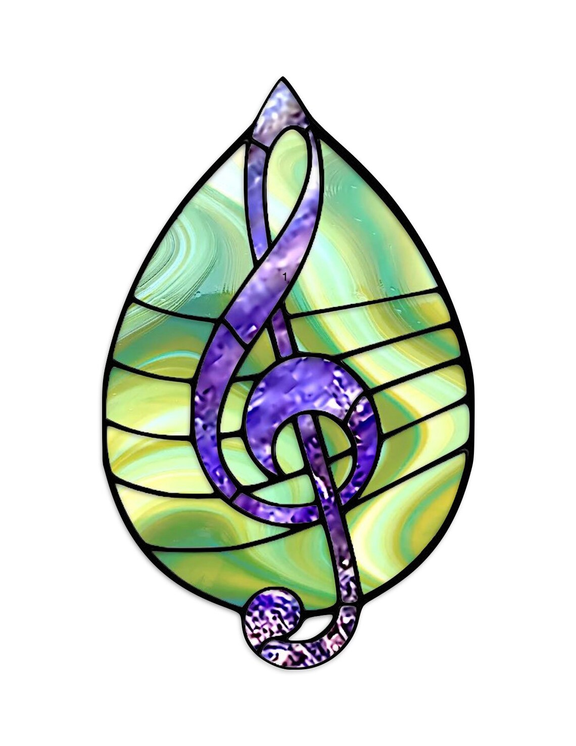 Treble Clef Teardrop Stained Glass Pattern - Etsy