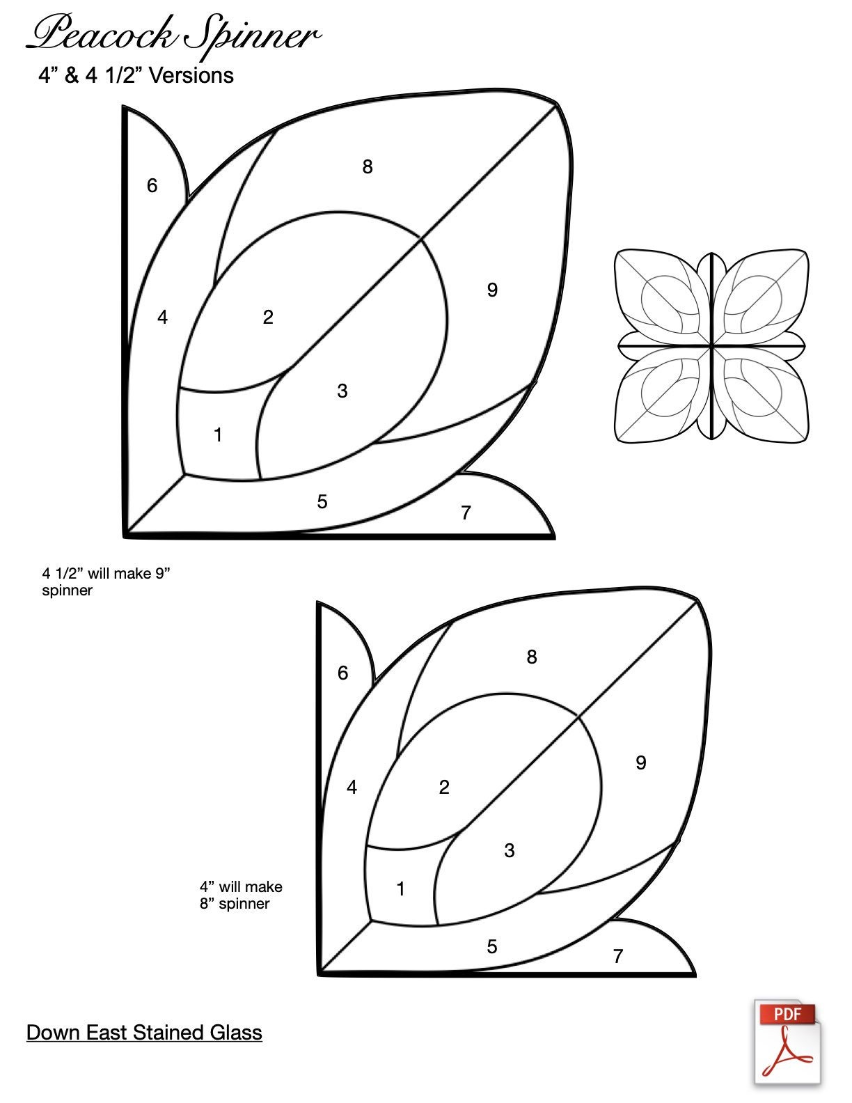 Peacock Stained Glass Spinner Pattern - Etsy